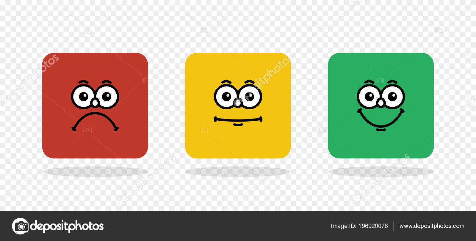Bedømmende Emoji Feedback Vektor Koncept Feedback Form Følelser Smileys ...