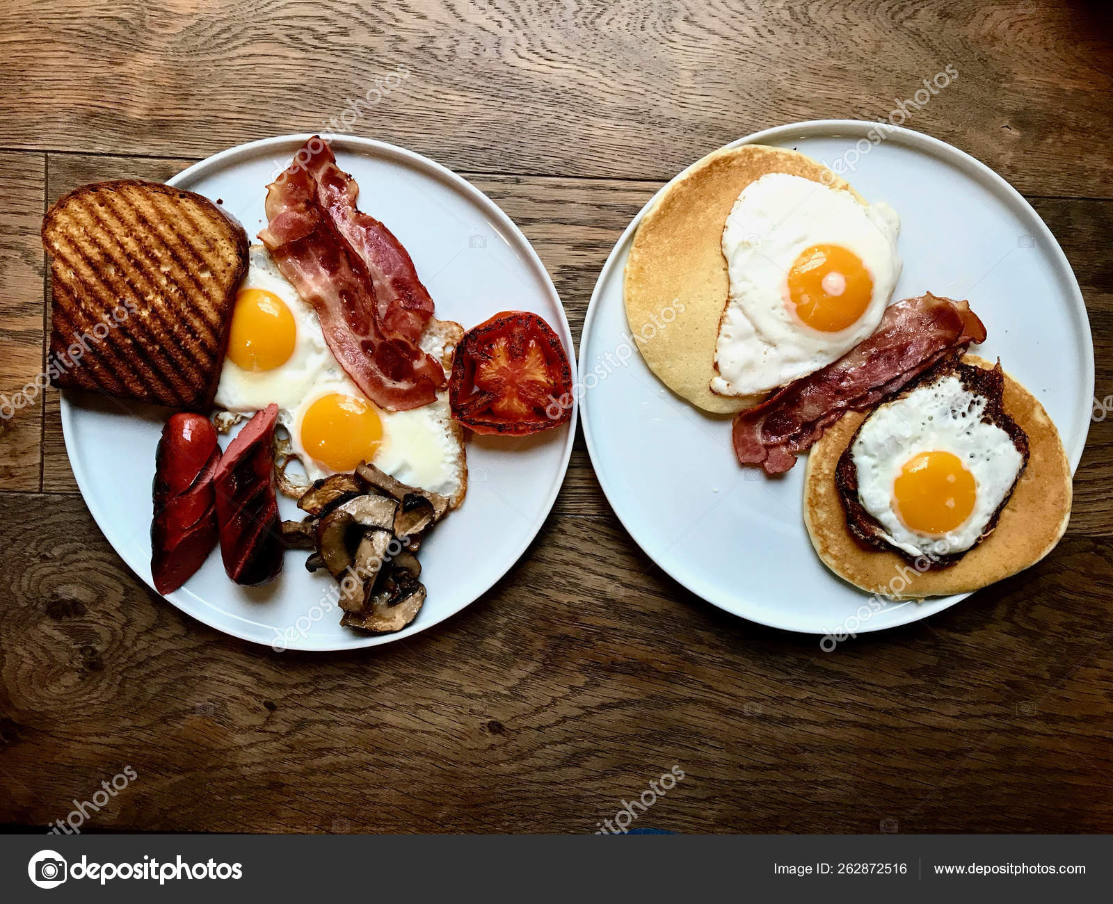 Aussie / Australian Breakfast with Brioche Toast, Fried Eggs, Crispy ...