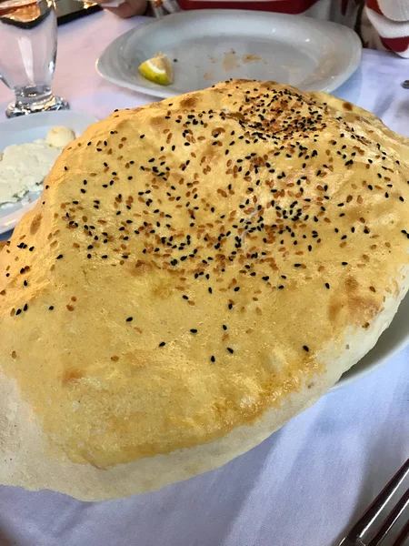 Turkish Flat Bread Pide Lavash with Black Cumin Sesame Seeds at Local ...