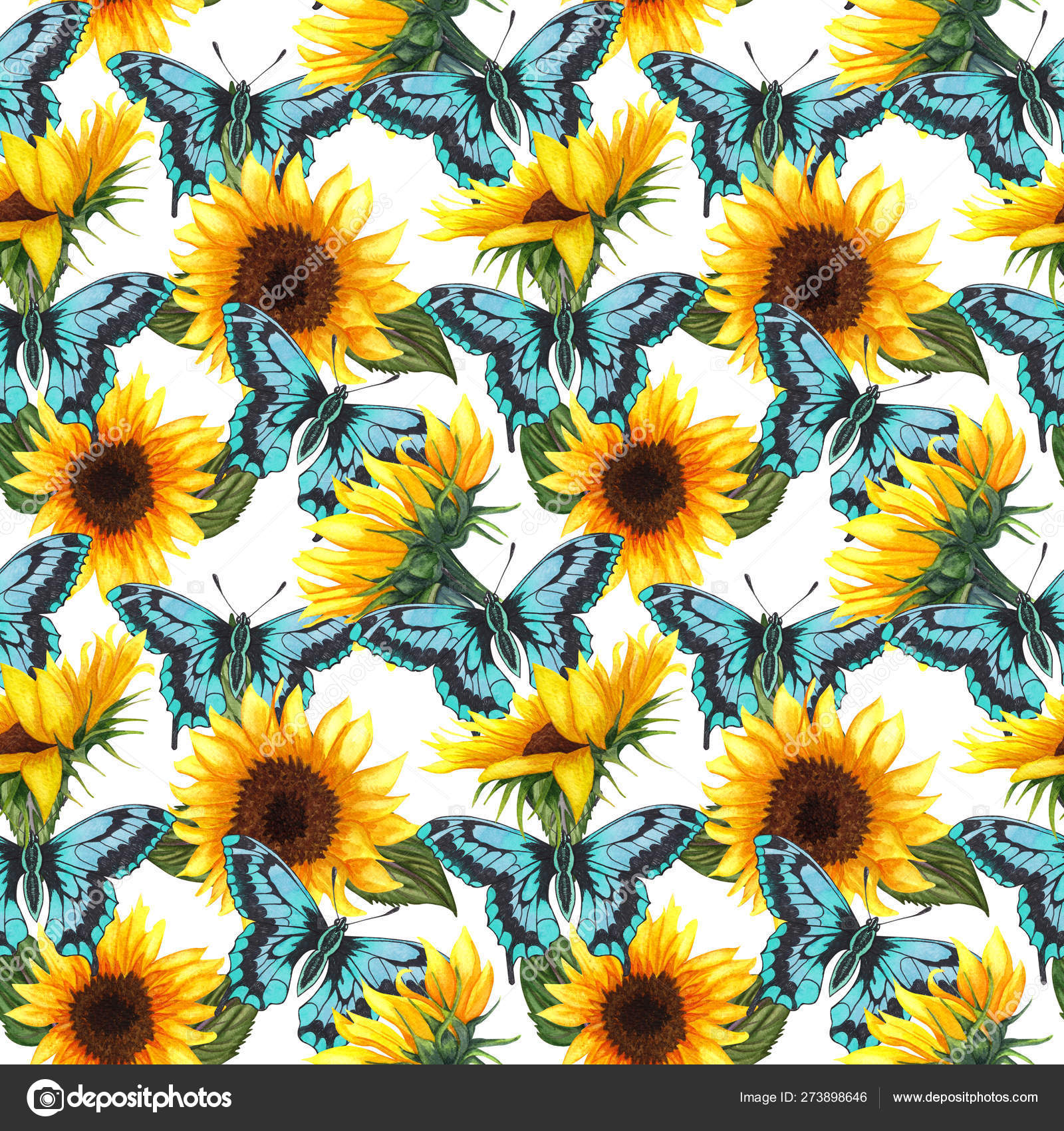 Sunflower Pattern Fabric