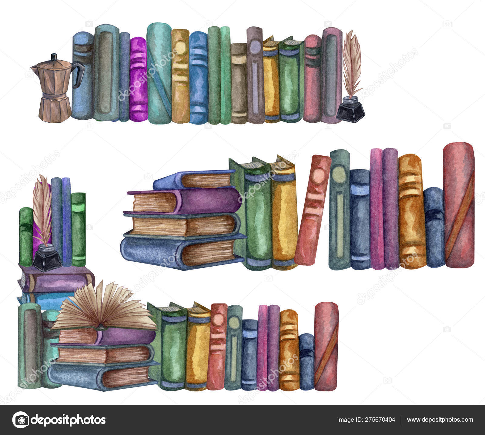 Stack Of School Books Border