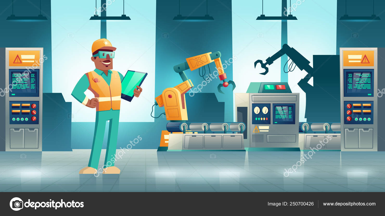 Assembly Line Worker Cartoon