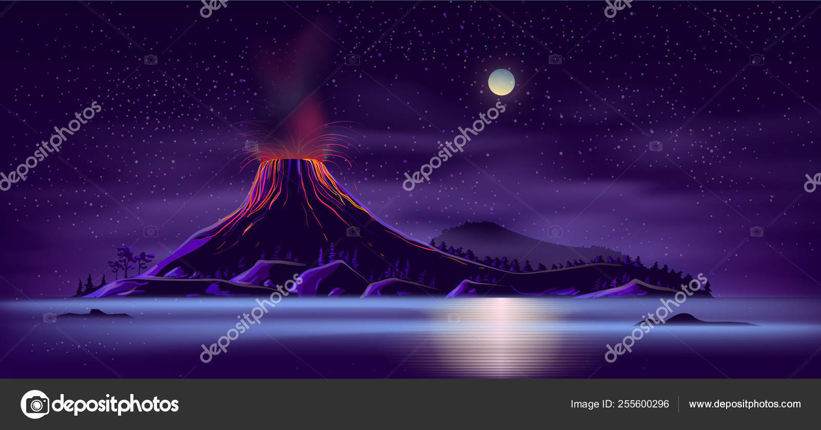 Erupting Volcano Animation