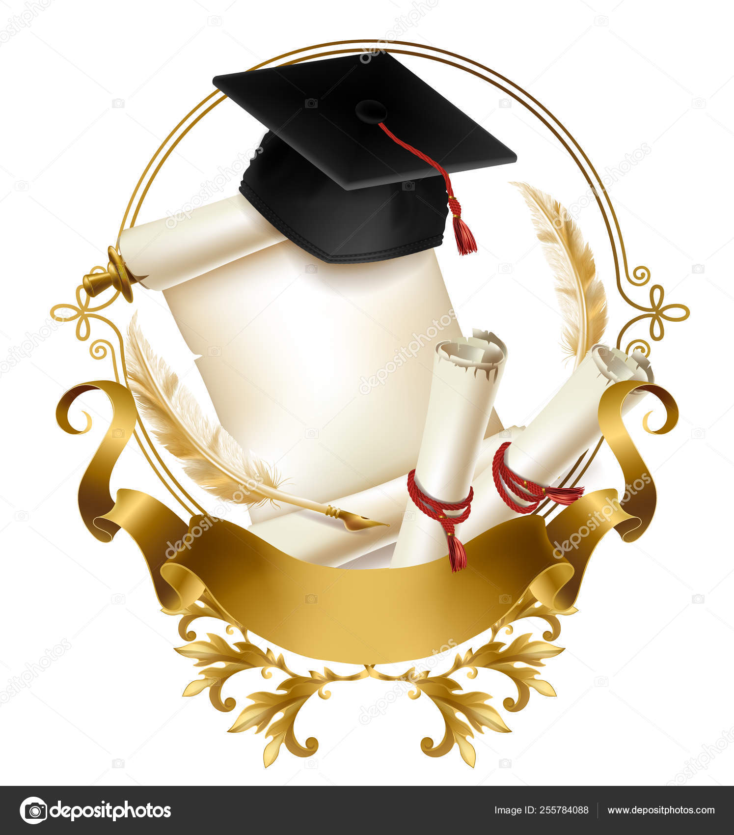 Vector Graduation Diploma Certificate Of Graduation Template With Toga