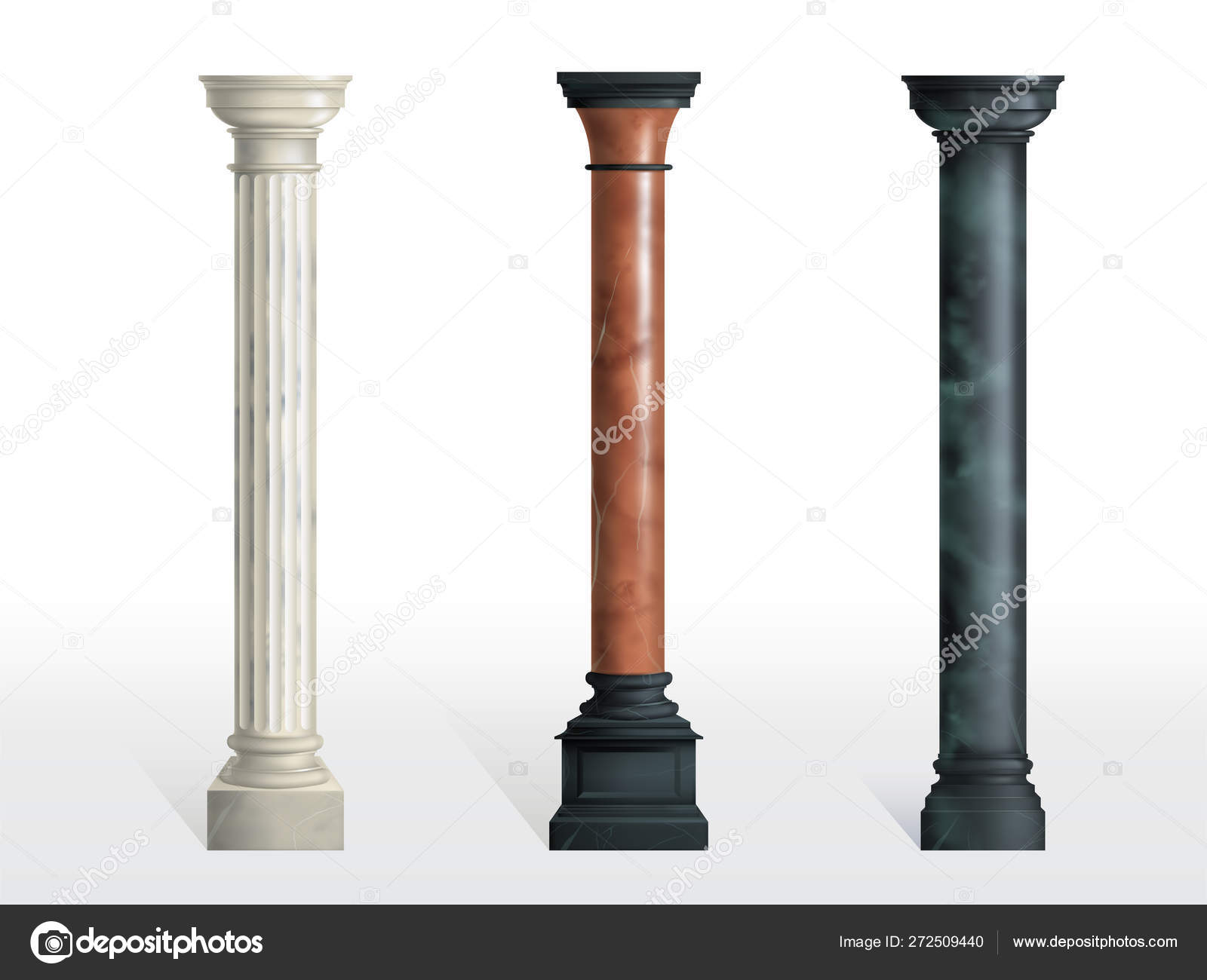 Ancient columns of colored marble realistic vector Stock Vector by ...