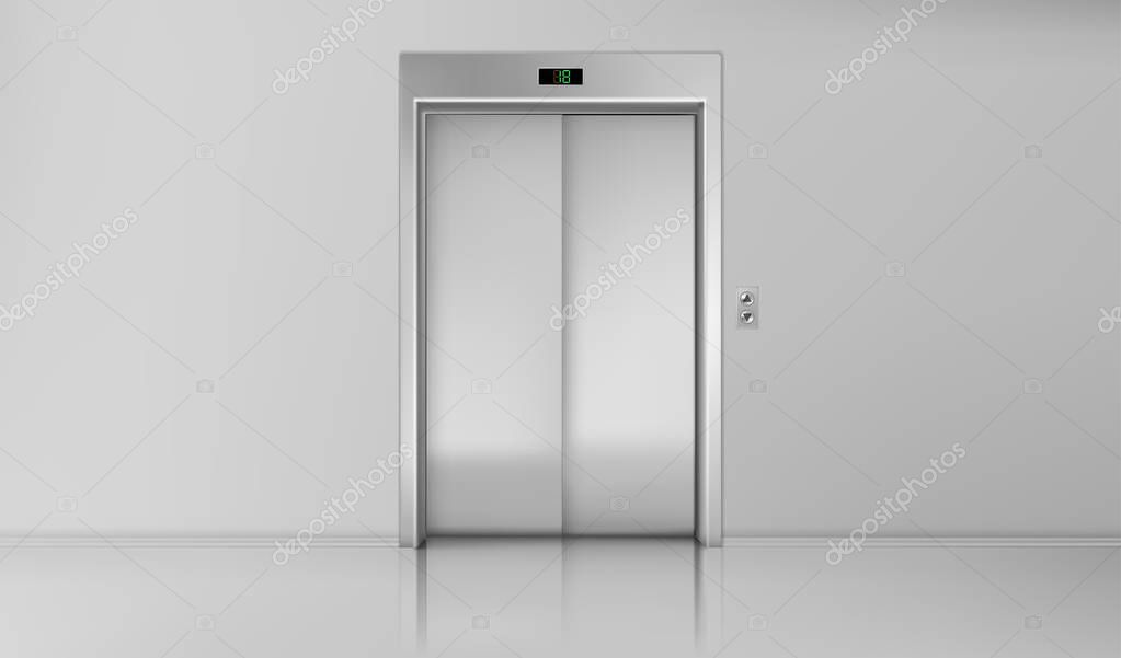 Puertas del elevador, puerta de la cabina de ascensor cromo cerrado 2023