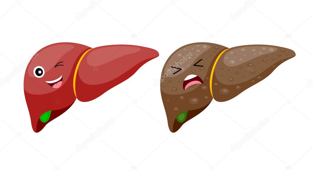 Comparaci n de h gado sano y cirrosis. Enfermedad hep tica. Vector iIllustration info-graphic ...