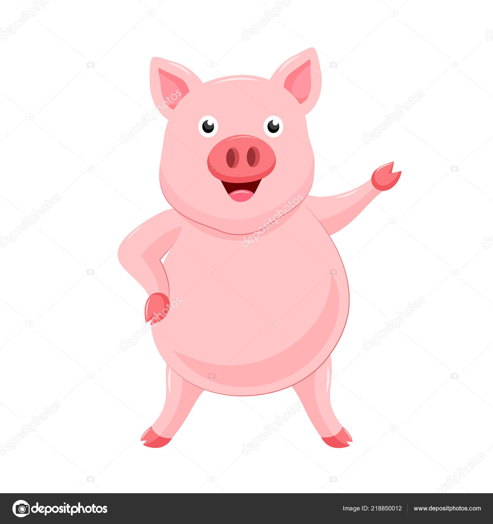 Pig Standing On Two Legs