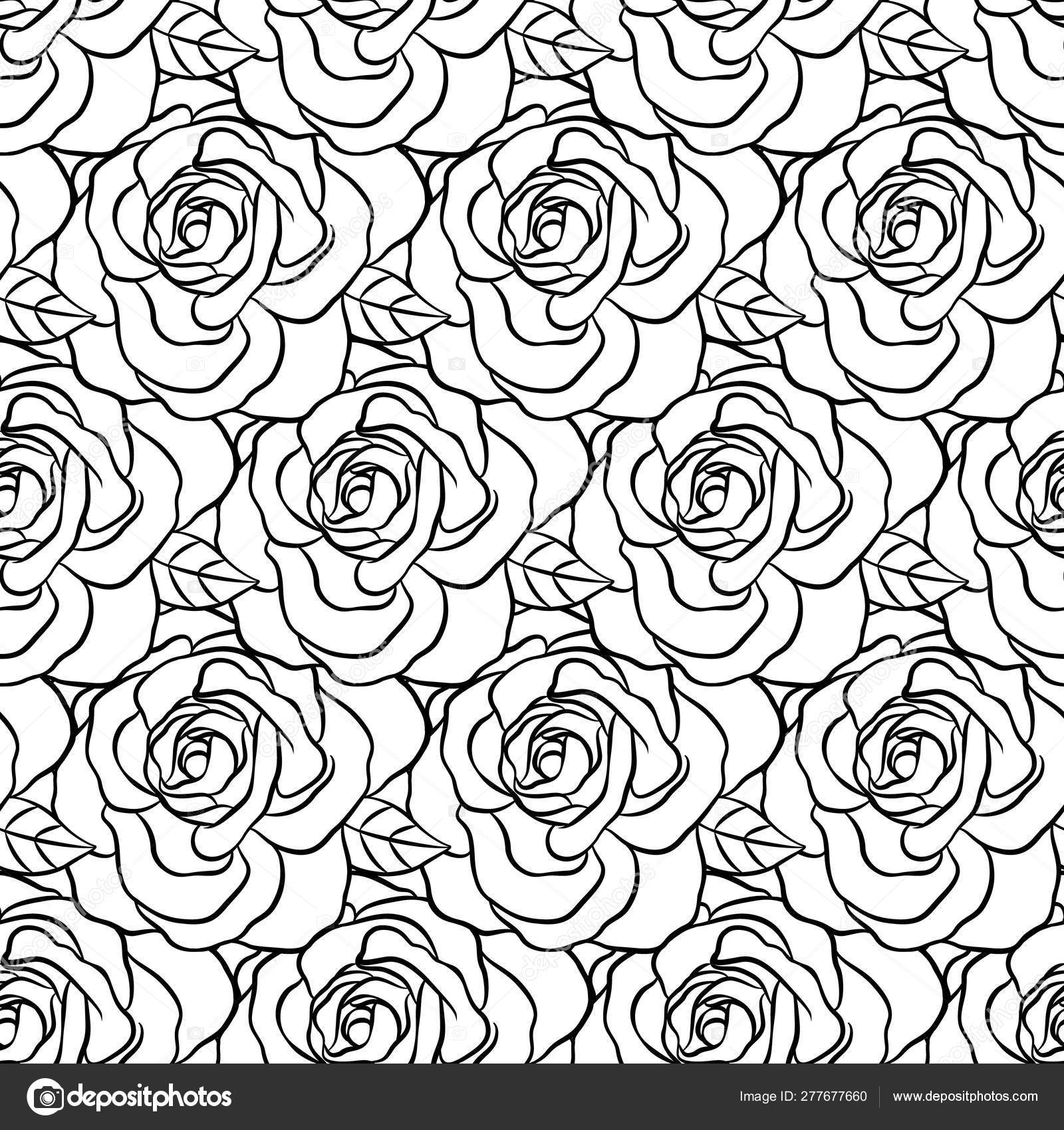 Black And White Roses Pattern