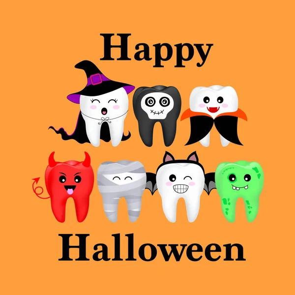Set of Halloween tooth characters. Stock Vector Image by ©wowow #163587906