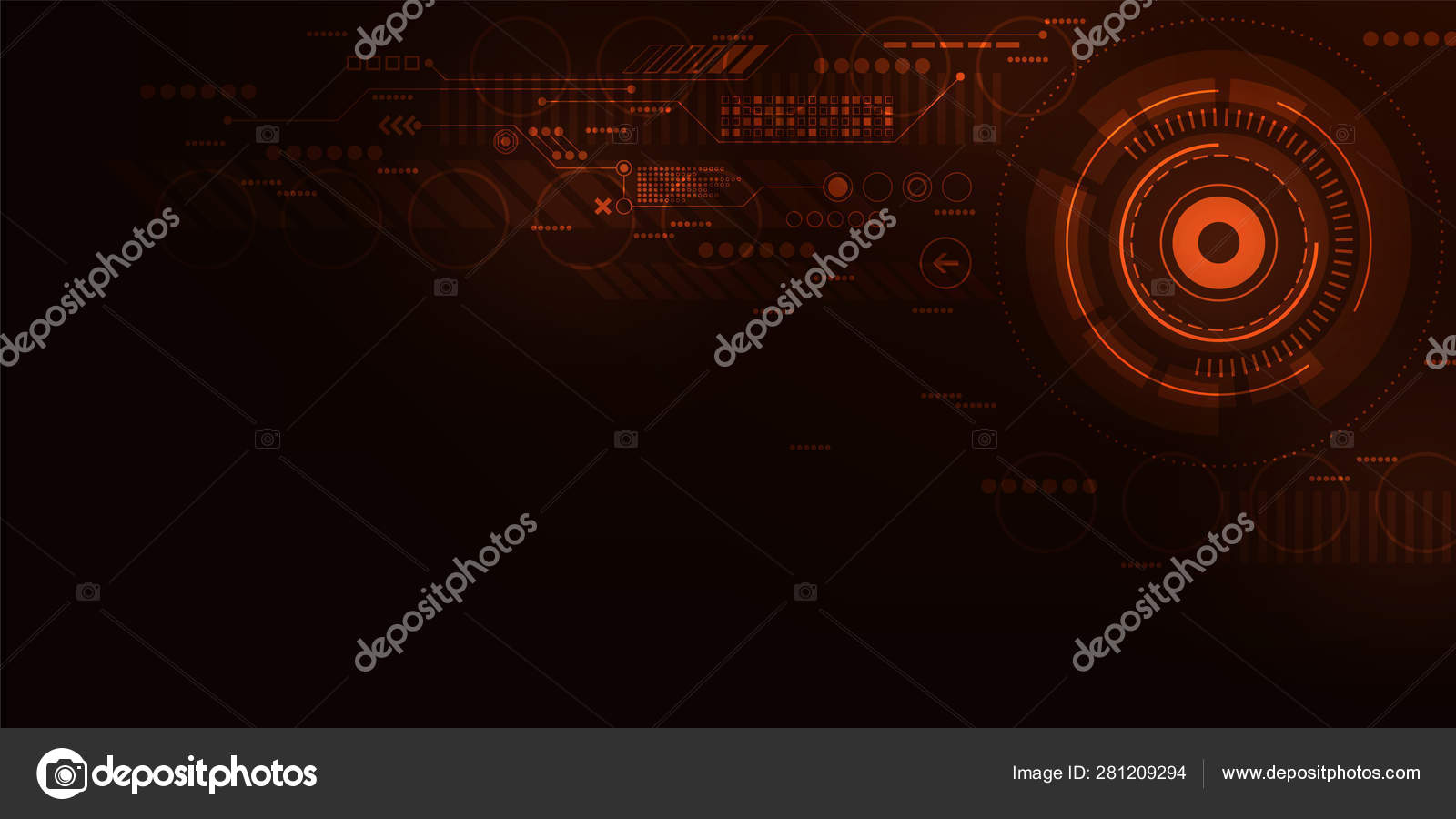 Digital Operation Interface Dark Orange Background Stock Vector by ...