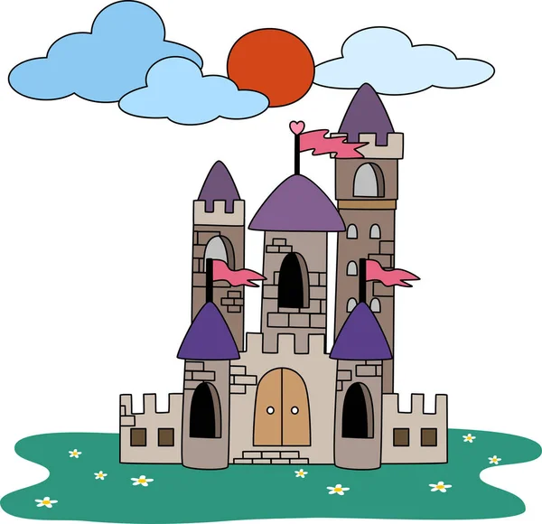 Simple Princess Castle Cartoon