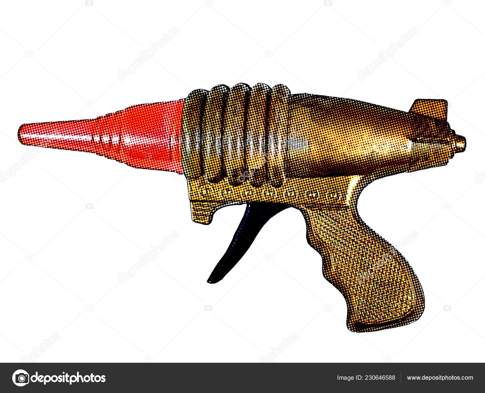 Raygun Toy Pop Dot Comic Art — Stock Photo © nillapat@yahoo.com #230646588