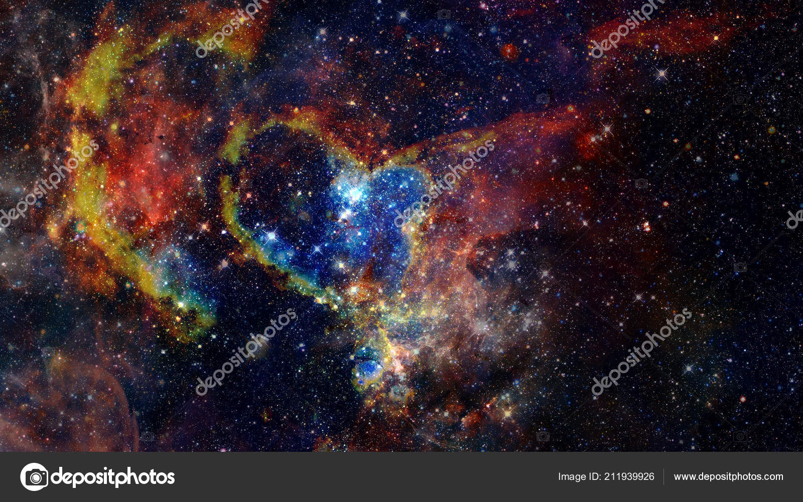 Cosmic Galaxy Background Nebula Stardust Bright Shining Stars Elements ...