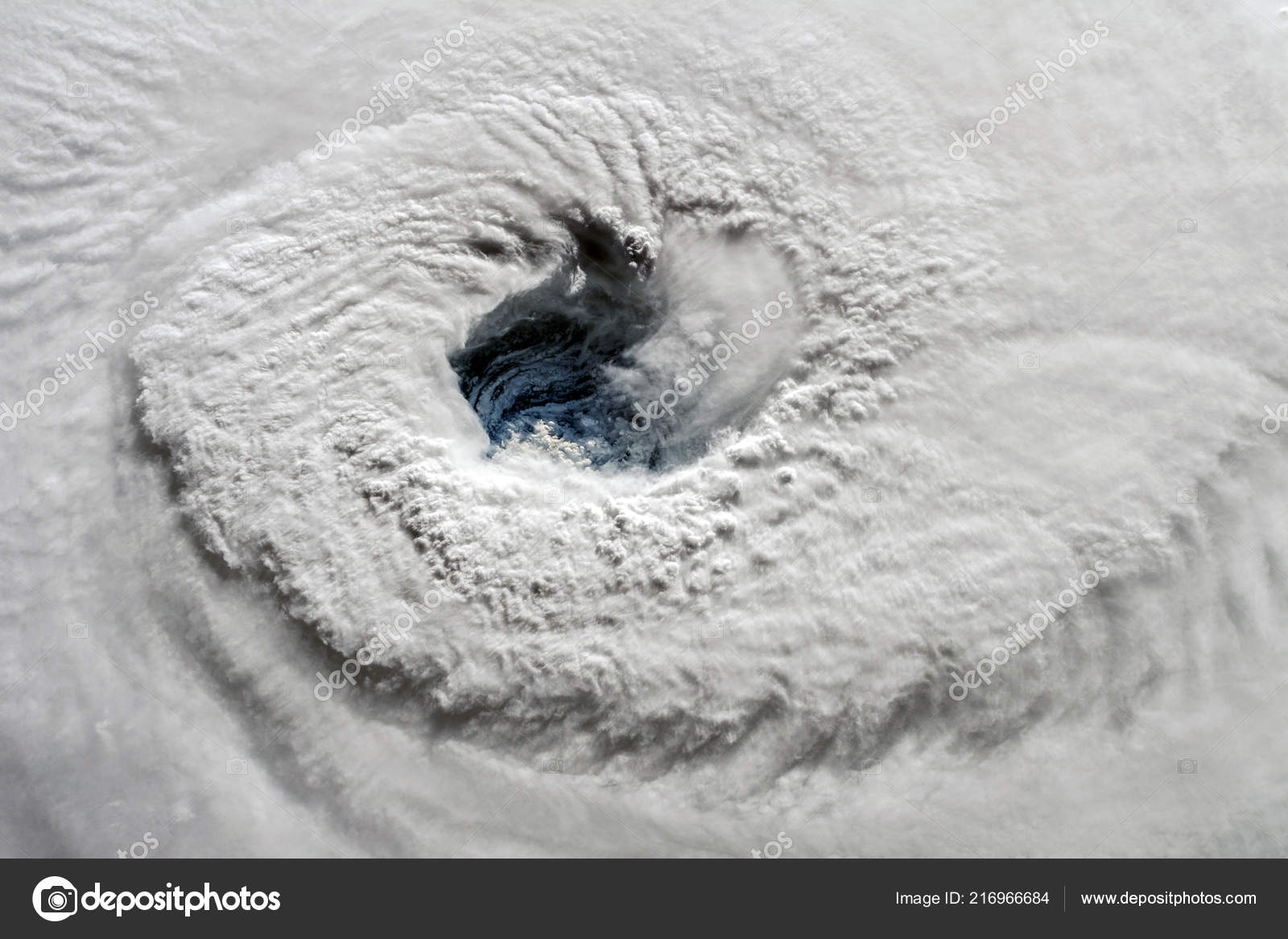 Hurricane Florence eye. Satellite view. Elements of this image ...