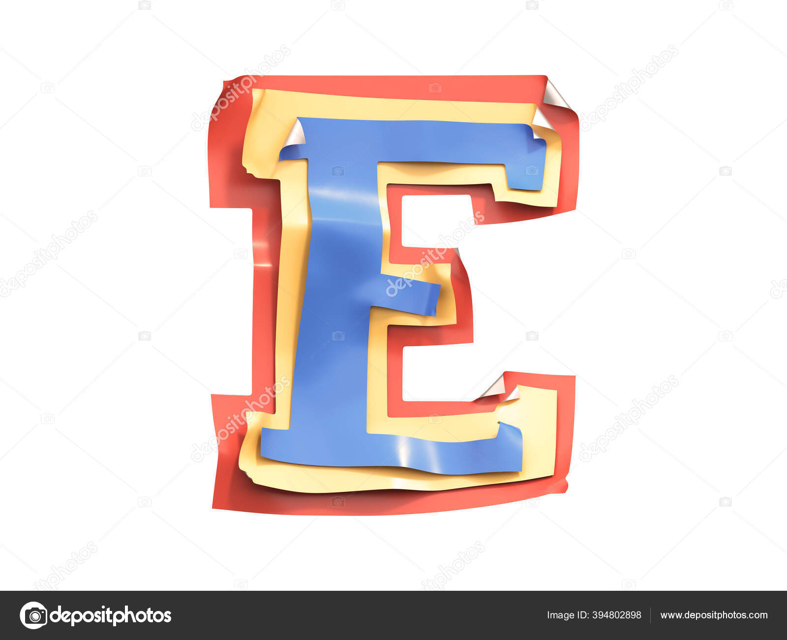 Sticker Folded Edges Font Rendering — Stock Photo © vrender #394802898