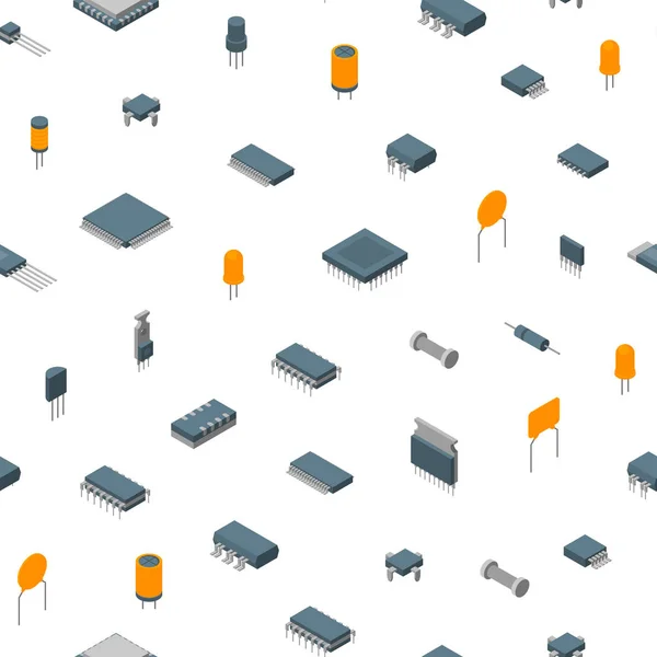 Big vector set of izometric electronic components. Capacitors, r Stock Vector Image by ©D1min ...