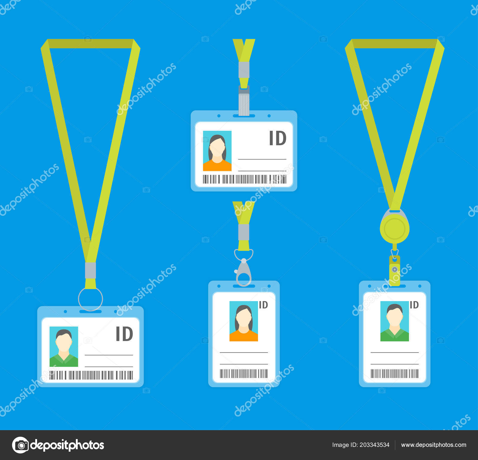 Cartoon Plastic Id Cards Set. Vector Stock Illustration by ©bigmouse ...