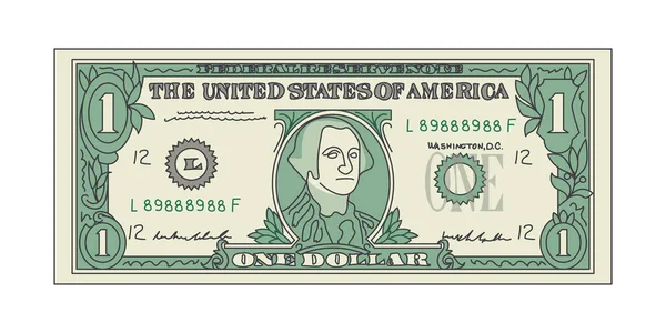 One dollar bill Vector Art Stock Images | Depositphotos
