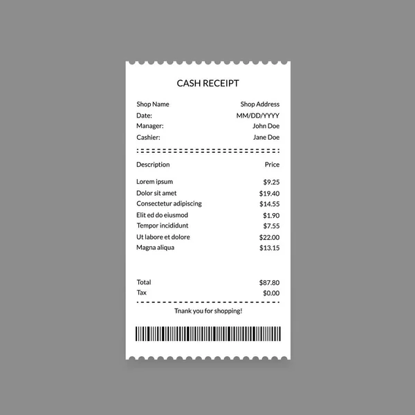 Check receipt Vector Art Stock Images | Depositphotos