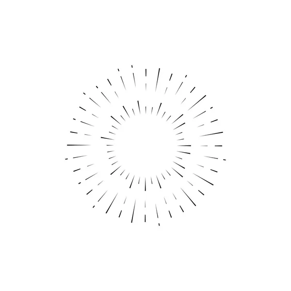 Retro Sunburst Signs Black Thin Line Icon Set. Vector — Stock Vector ...