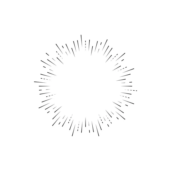 Retro Sunburst Signs Black Thin Line Icon Set. Vector — Stock Vector ...