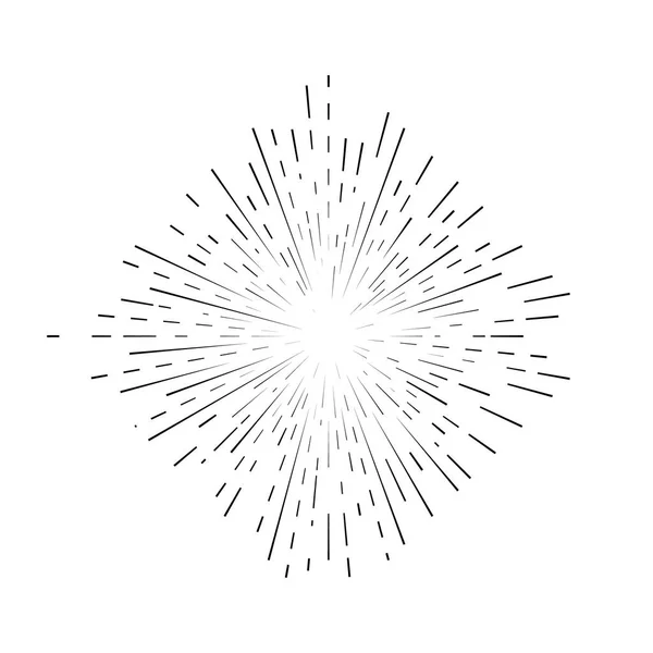 Retro Sunburst Signs Black Thin Line Icon Set. Vector — Stock Vector ...