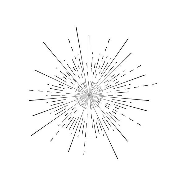 Retro Sunburst Signs Black Thin Line Icon Set. Vector — Stock Vector ...