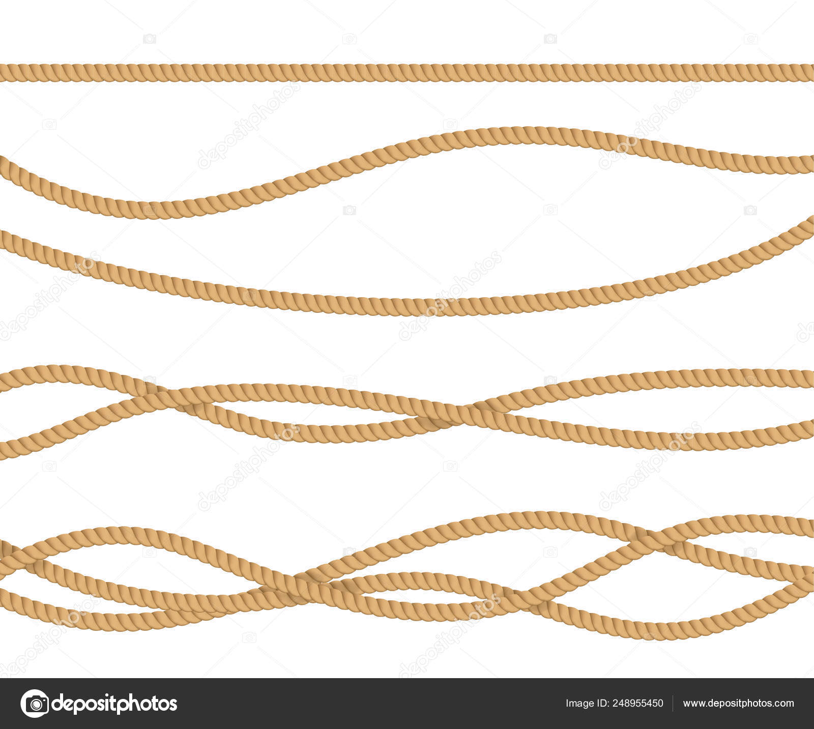Corda detalhada 3d realista para decoração. Vetor imagem vetorial de ...