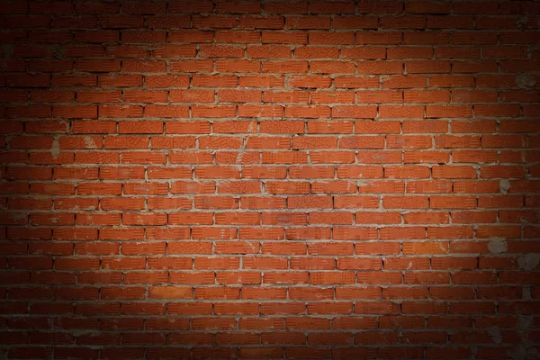 Rød mursten væg tekstur grunge baggrund med vignetted hjørner — Stock ...