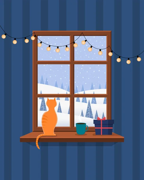 Cartoon christmas window Vector Art Stock Images | Depositphotos