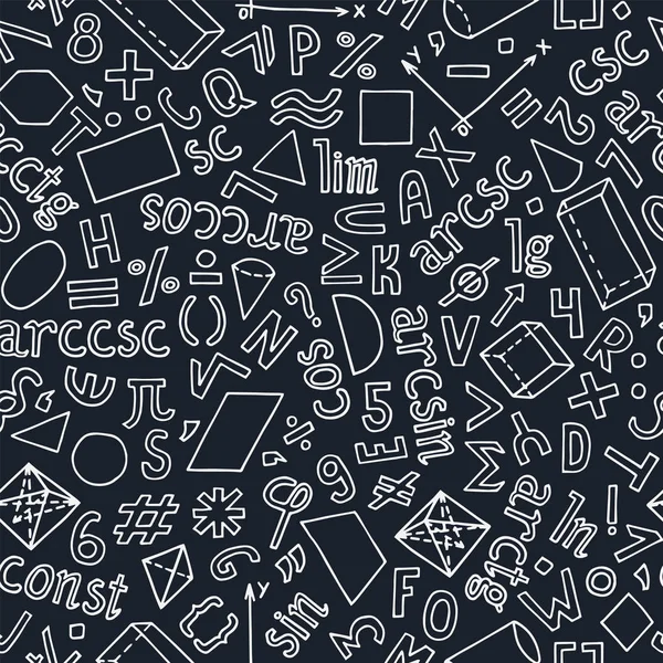 School Hand Drawn Mathematical Signs Symbols Seamless Pattern Vector ...
