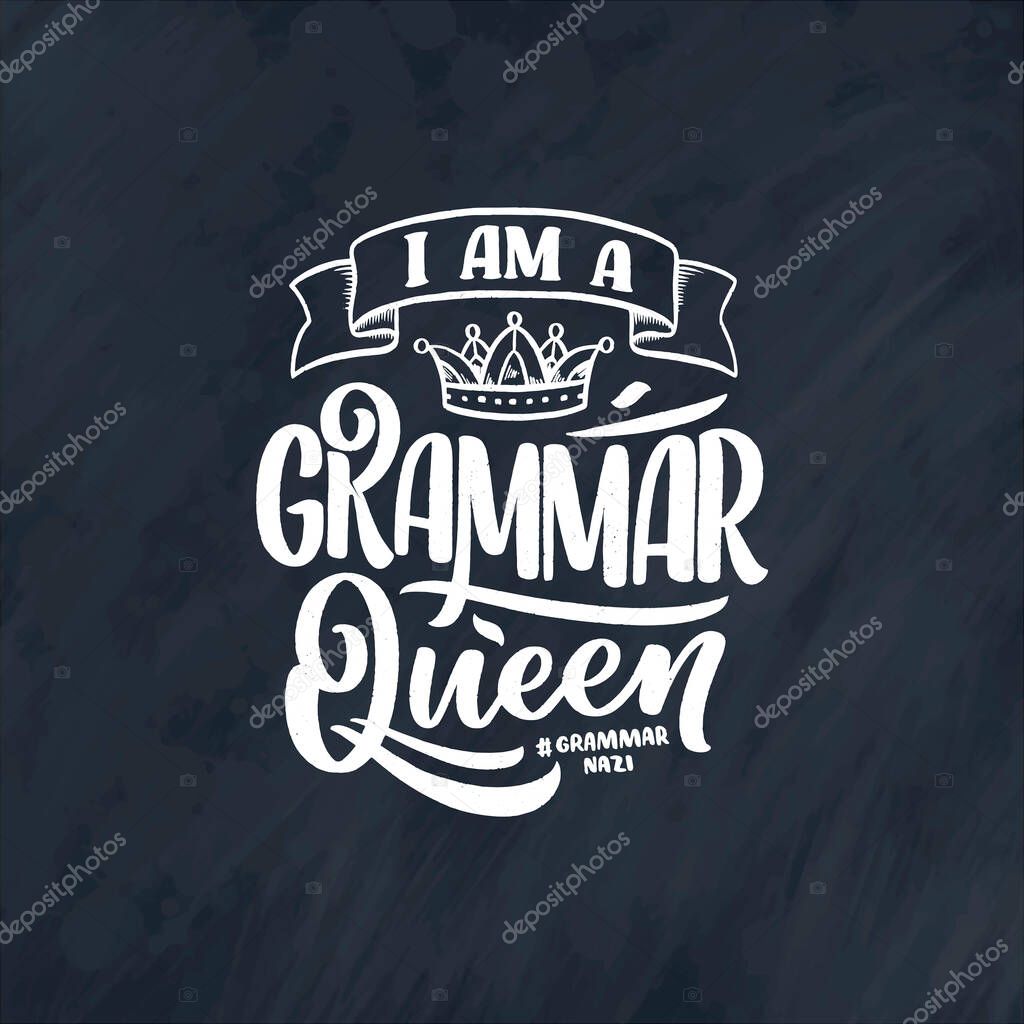 Composición de letras dibujadas a mano sobre Gramática. Es un lema ...