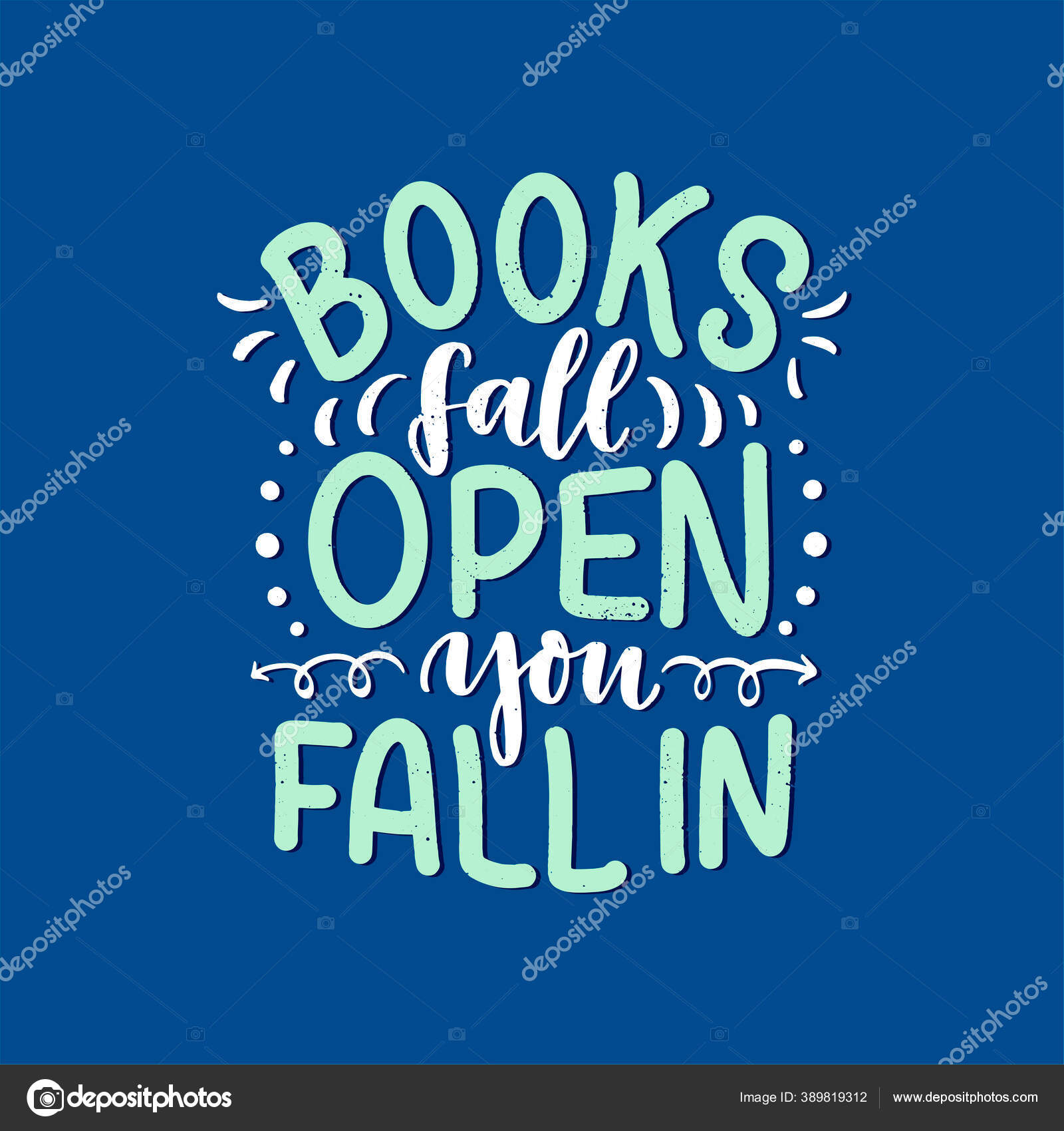 Abstract lettering about books and reading for poster design ...