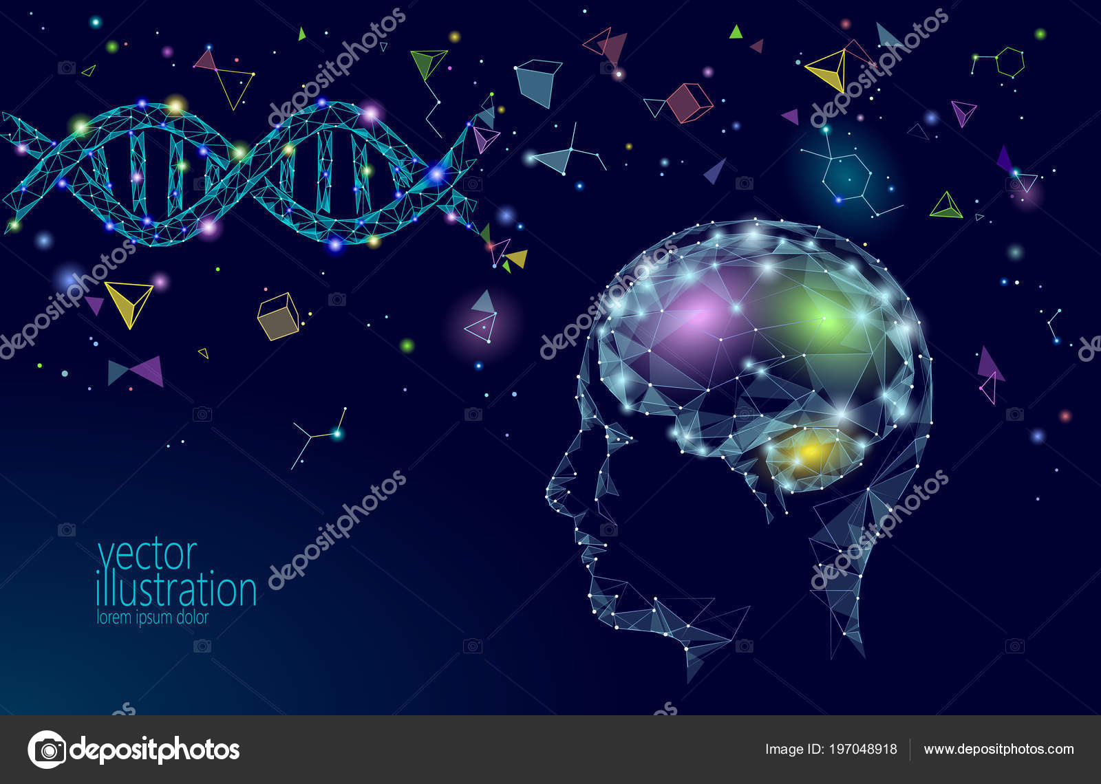 Human brain IQ smart business concept. E-learning nootropic drug ...