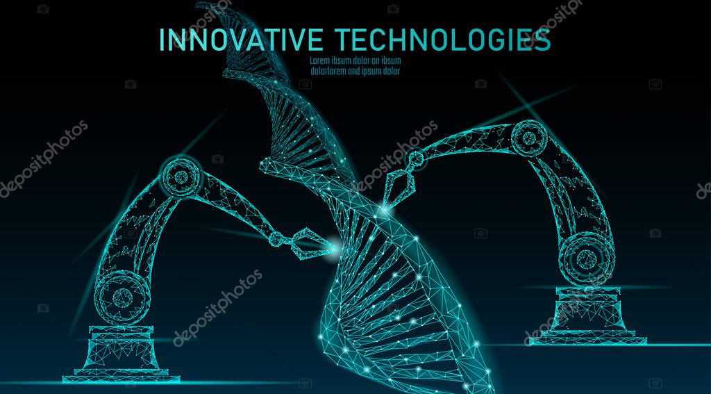 Concepto de ciencia de síntesis de ADN químico bajo en poli. Reactor de ...
