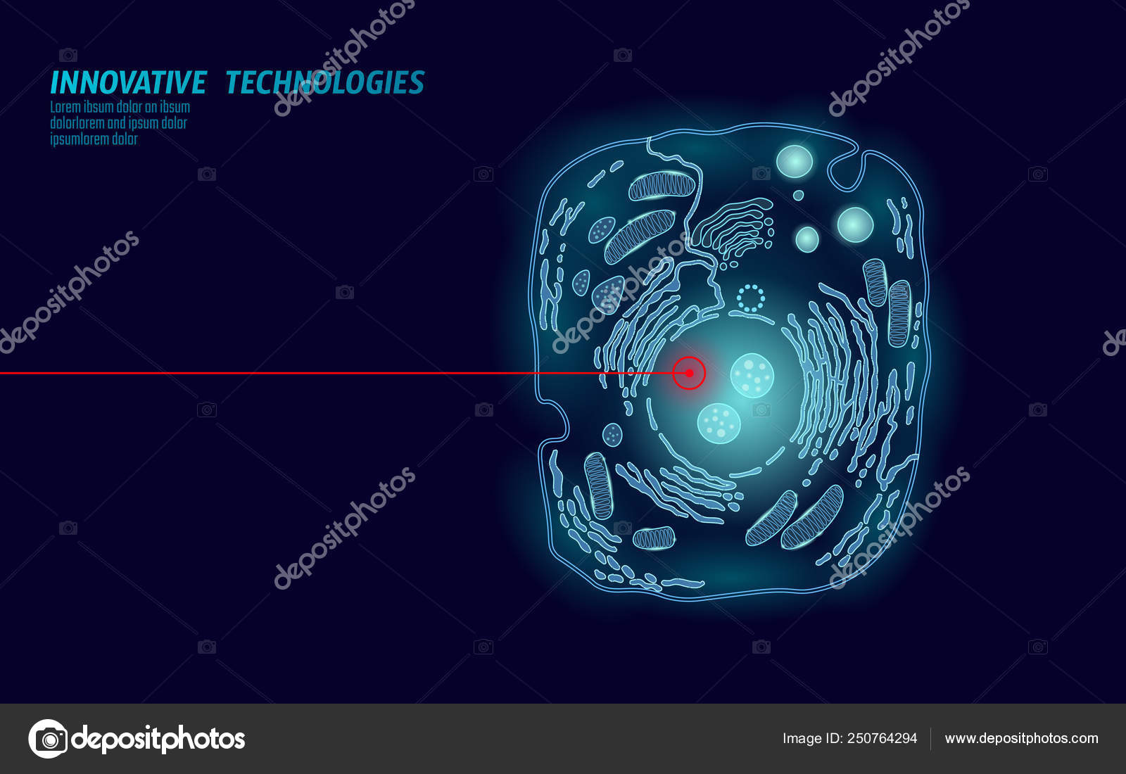 Cellule animale microscopique. Modification de la thérapie génique des ...