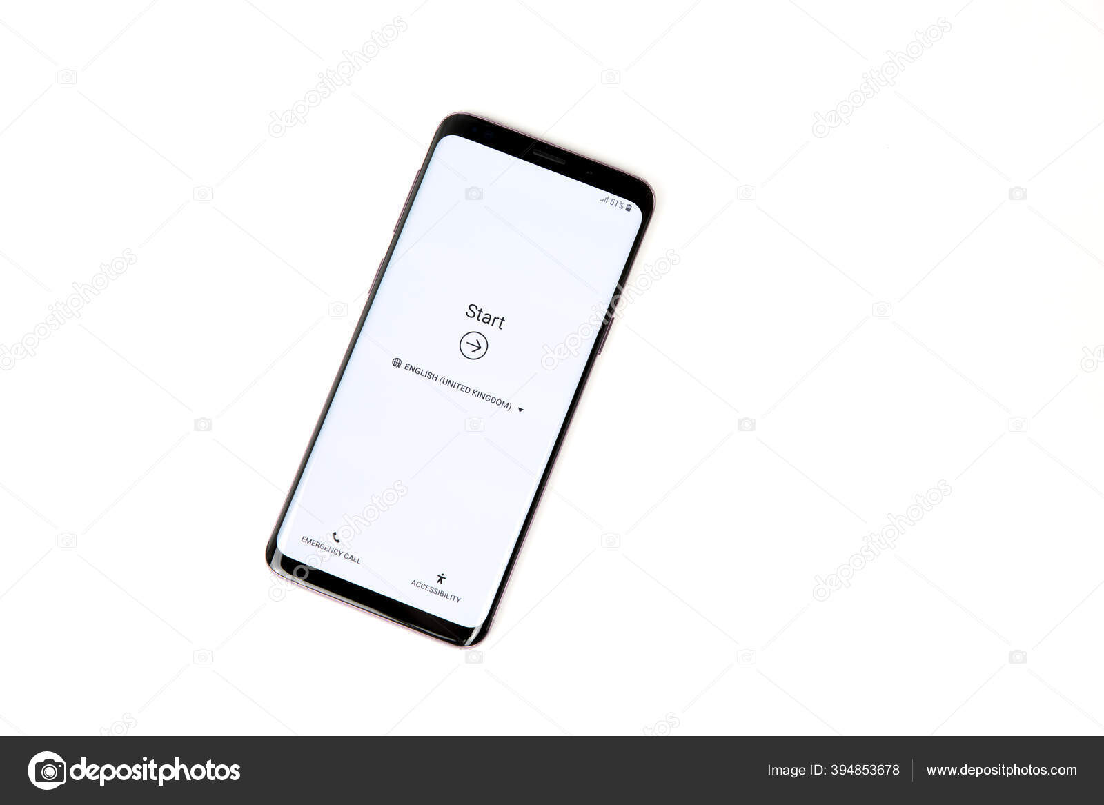 Smartphone Mobile Phone Isolated White Background Starting Screen ...