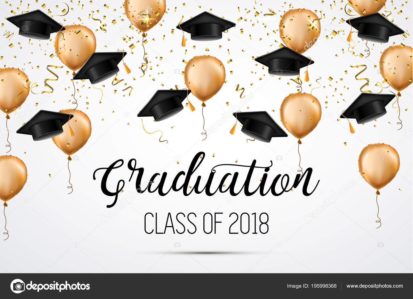 Ballon Clip Art High School Graduation 2018 Gold