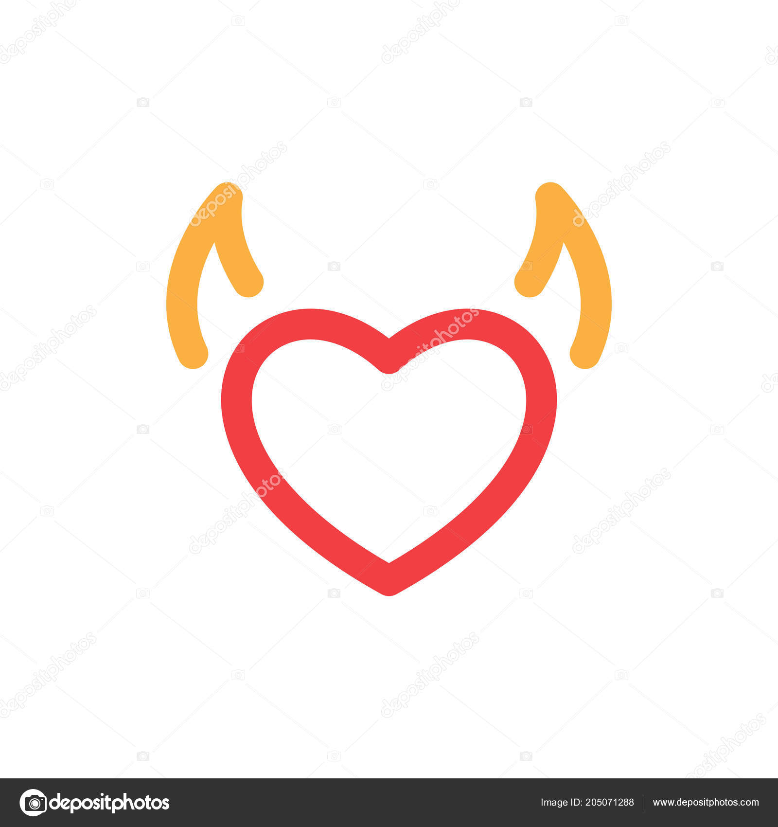 Sex Shop Logo Heart Icon With Devil Horn Vector Stock Vector By