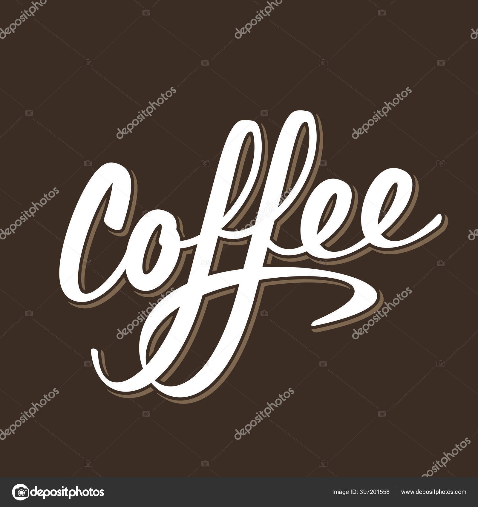 Letras de café logotipo signo letras blancas vector ilustración Vector ...
