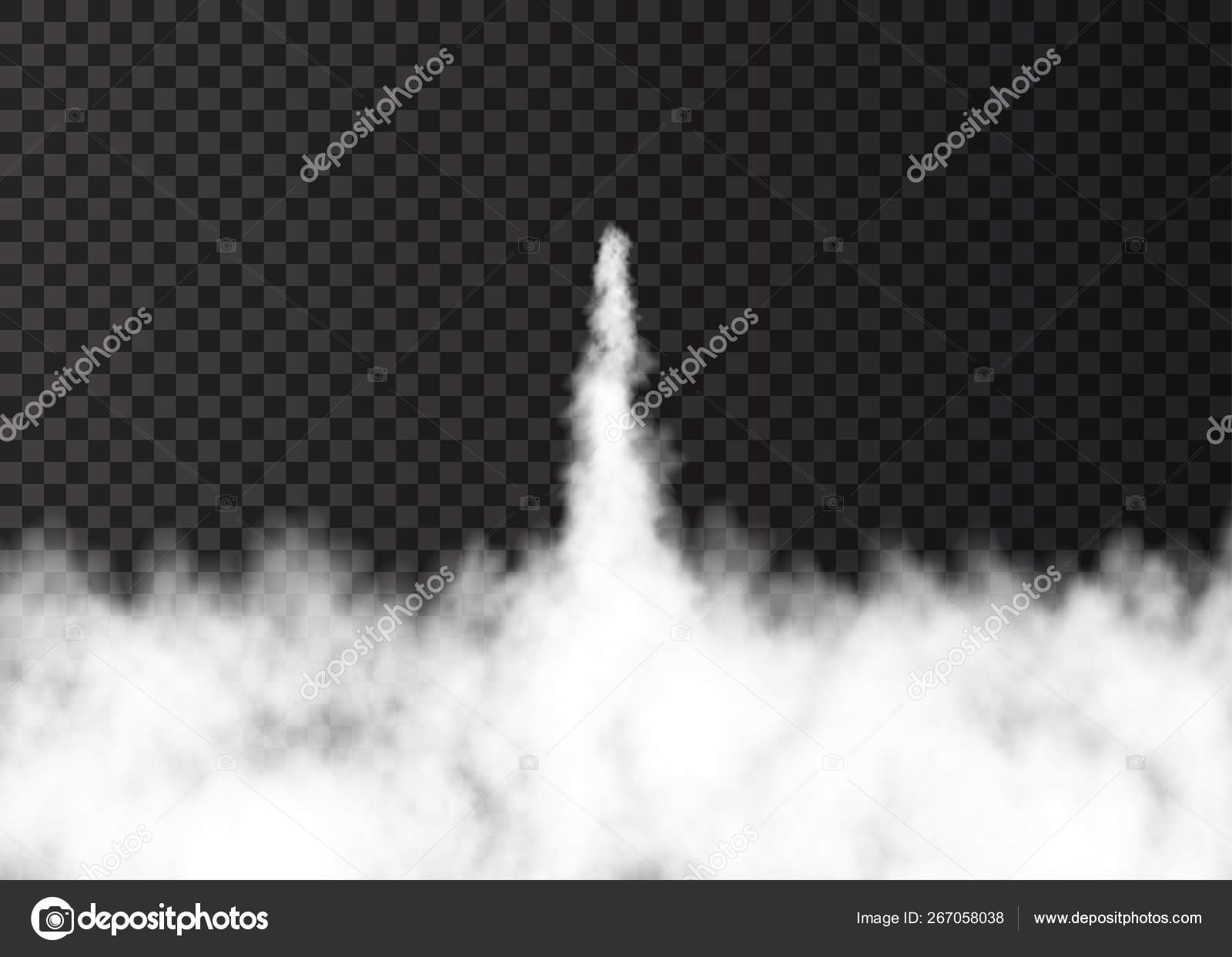 Smoke from space rocket launch isolated on transparent backgrou ⬇ ...
