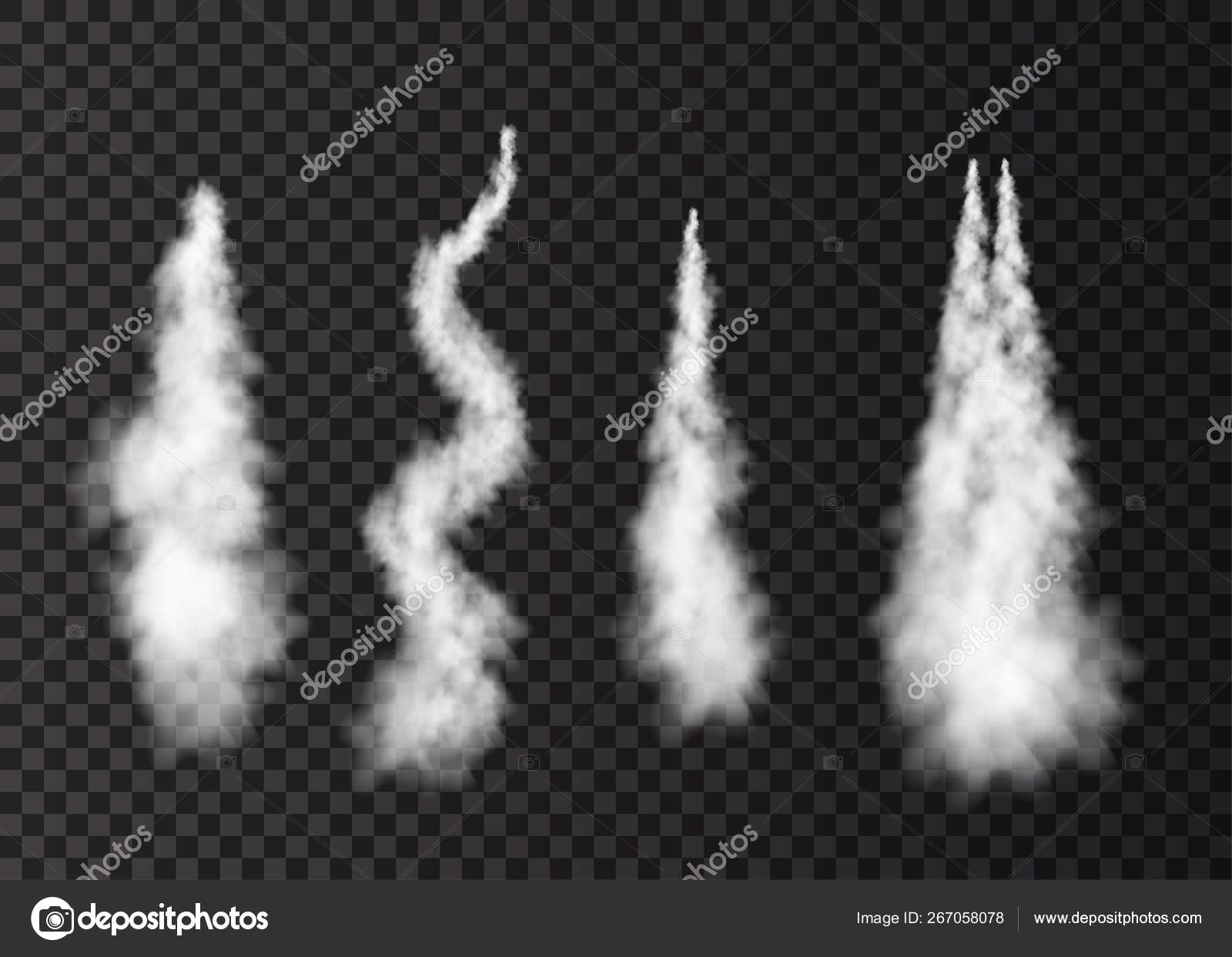 Smoke from space rocket launch isolated on transparent backgrou Stock ...