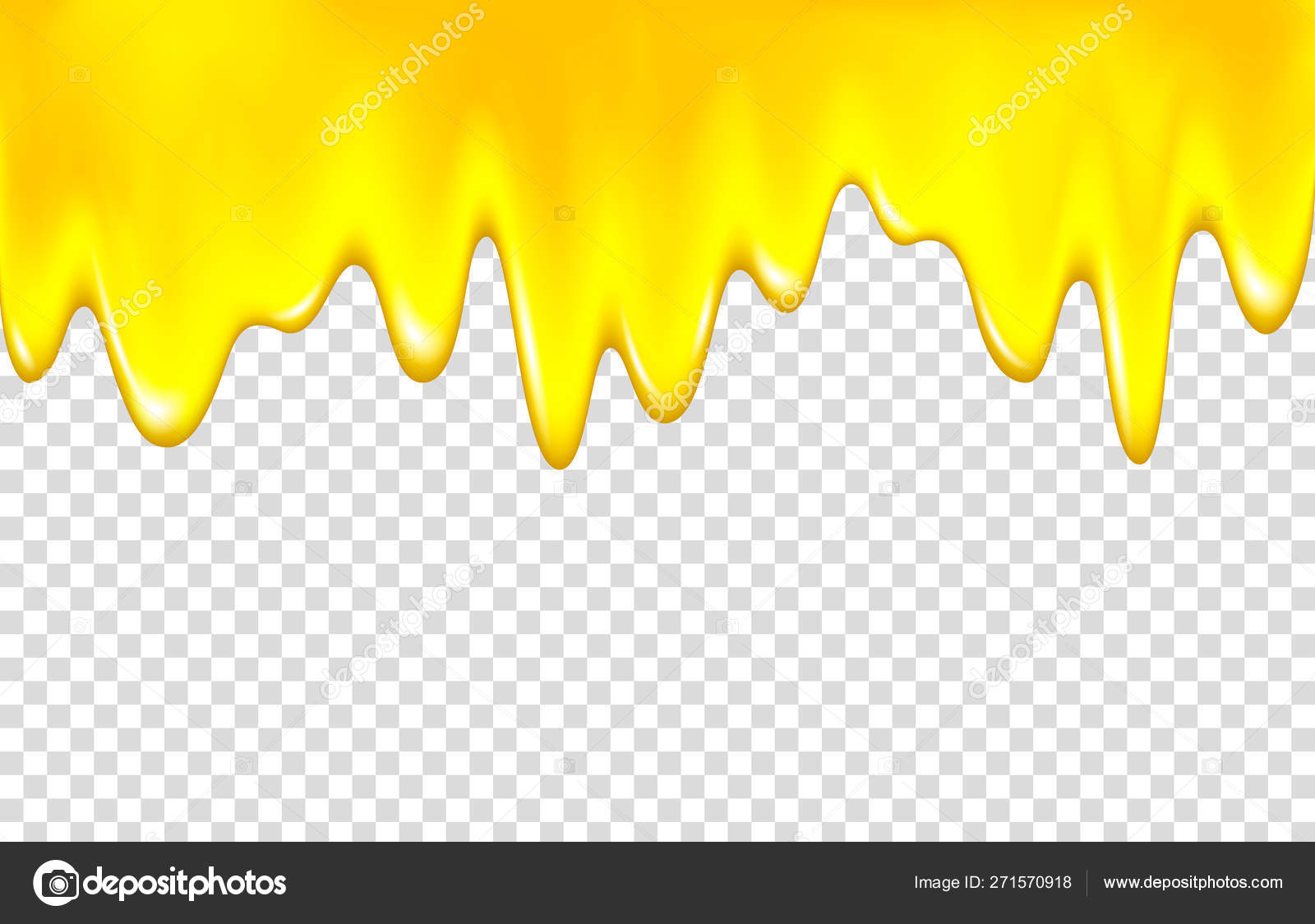 Tropfender Honigtropfen, gelber Sirup, Karamell, Marmelade, flüssiges ...