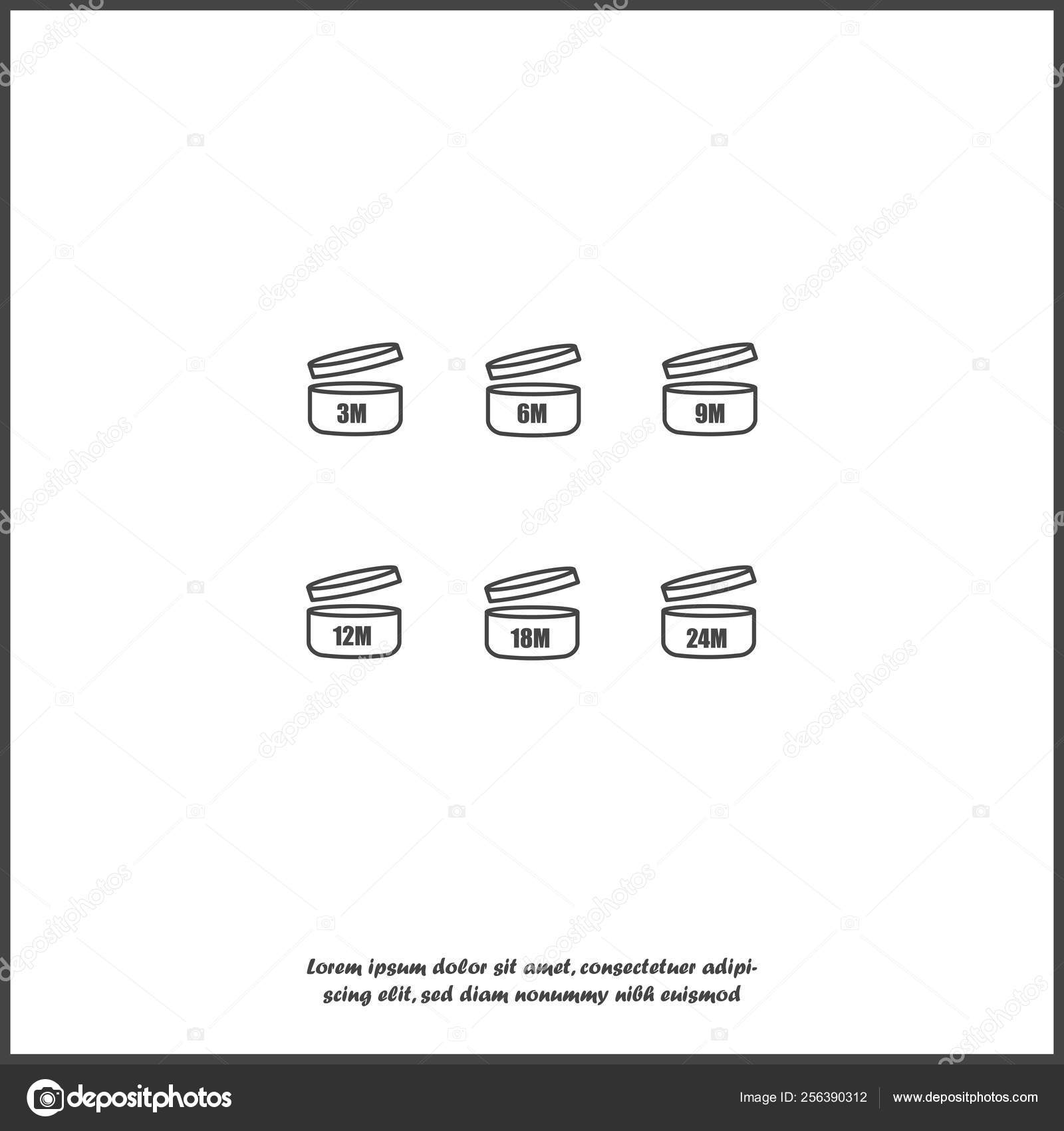Vector set of icons indicating the period of the product after t ...