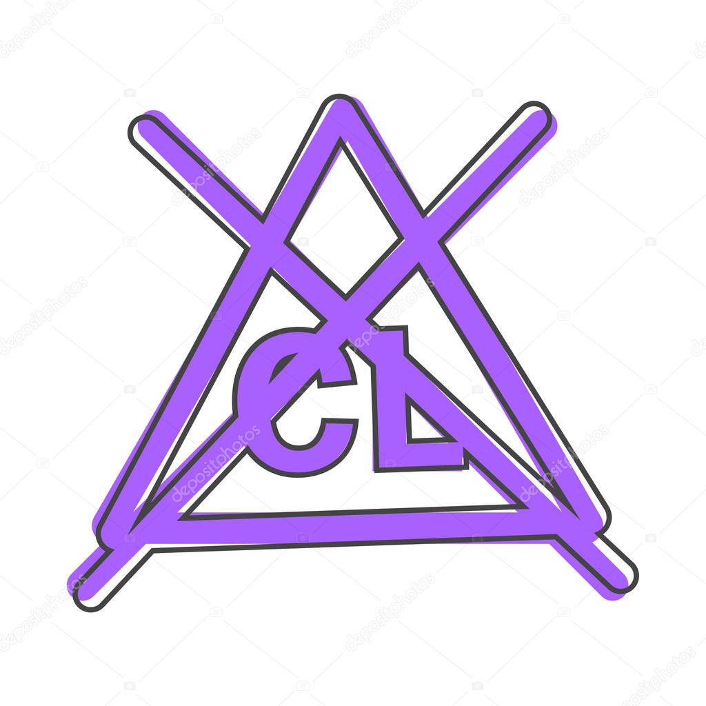 No hay cloro vector icono. Blanqueamiento de tejido es imposible estilo ...