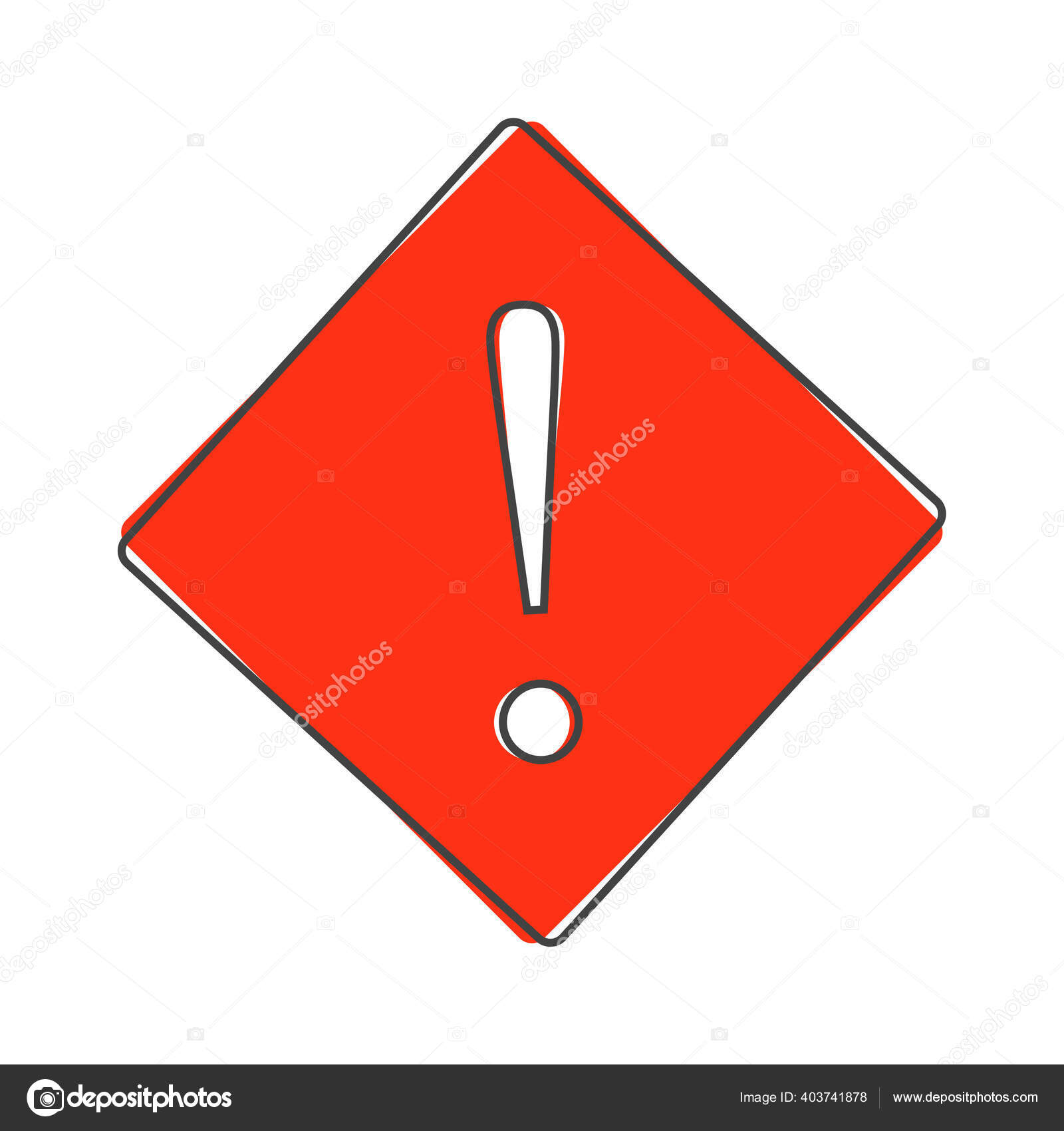 Vector Icon Exclamation Mark Diamond Punctuation Mark Symbol Cartoon ...