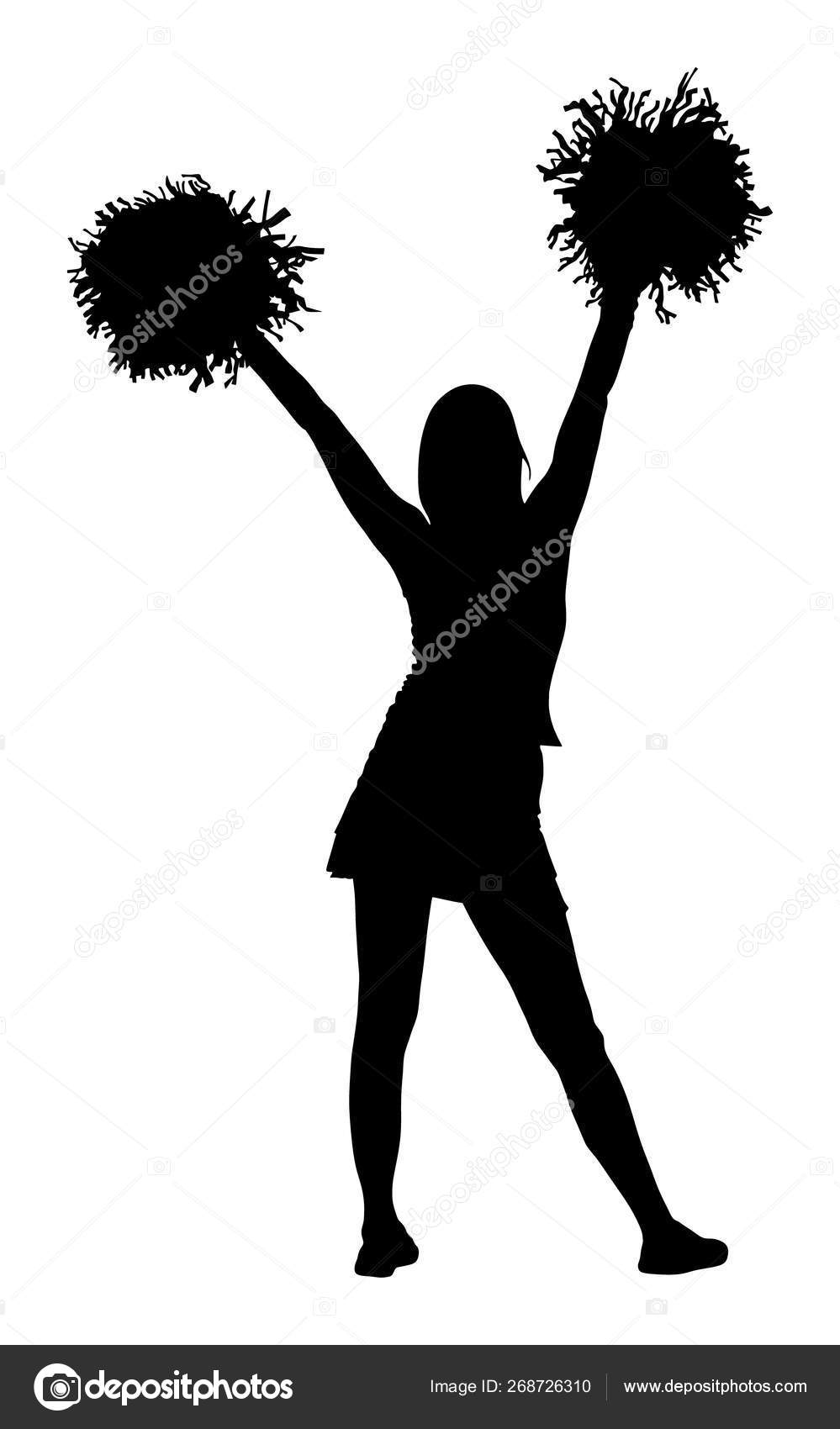 Cheerleader Dancer Figure Vector Silhouette Illustration Isolated Cheer ...