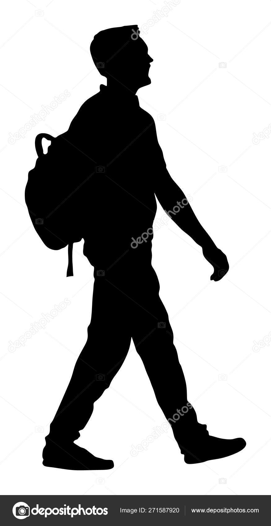 Backpacker Silhouette Vector Backpacker Silhouette Vector