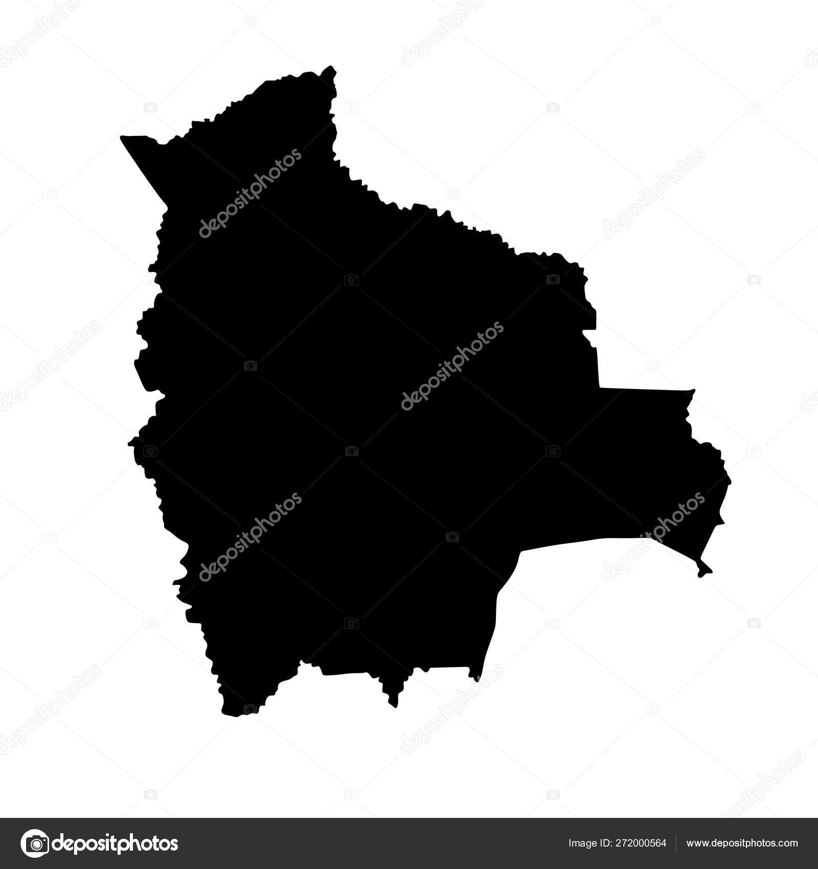 Bolivia Mapa Vectorial Silueta Aislada Sobre Fondo Blanco Alta Ilustración Vector de Stock de ...